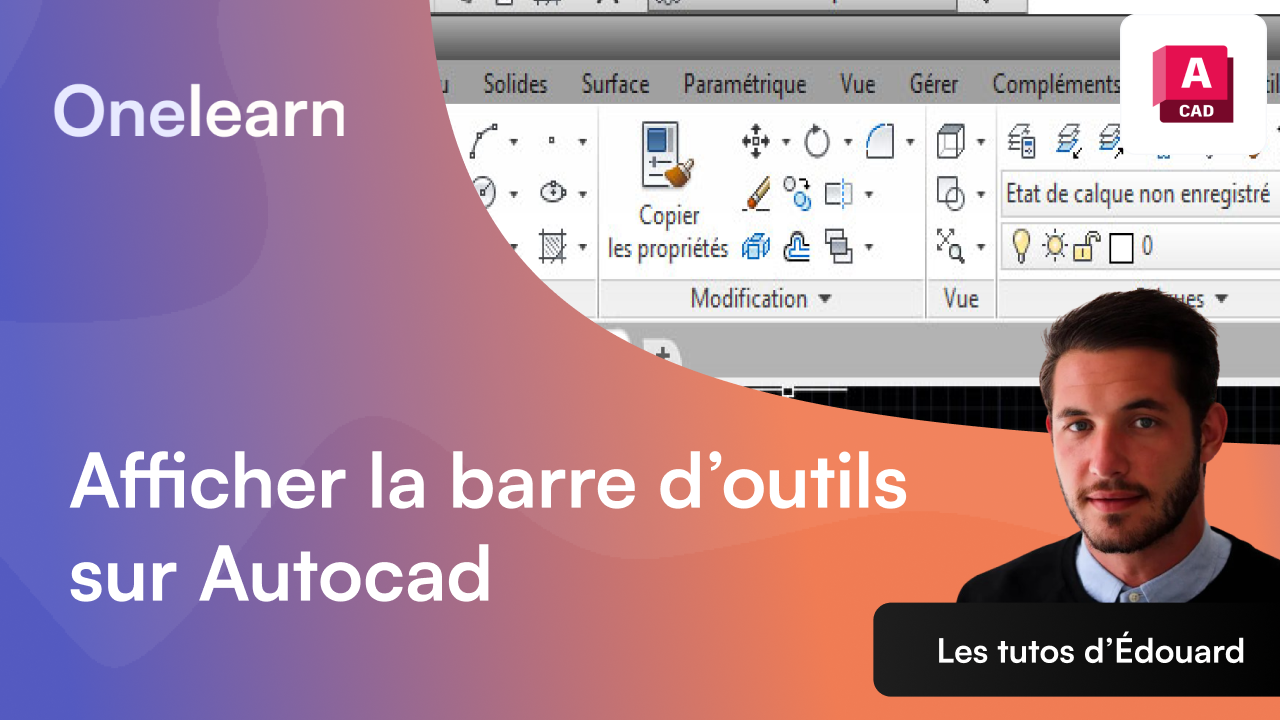 Comment afficher la barre d'outil autocad